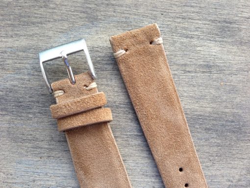 Italian Suede Beige Leather Watch Strap