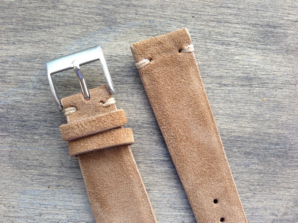 Italian Suede Beige Leather Watch Strap