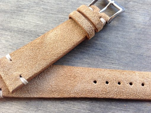 Italian Suede Beige Leather Watch Strap