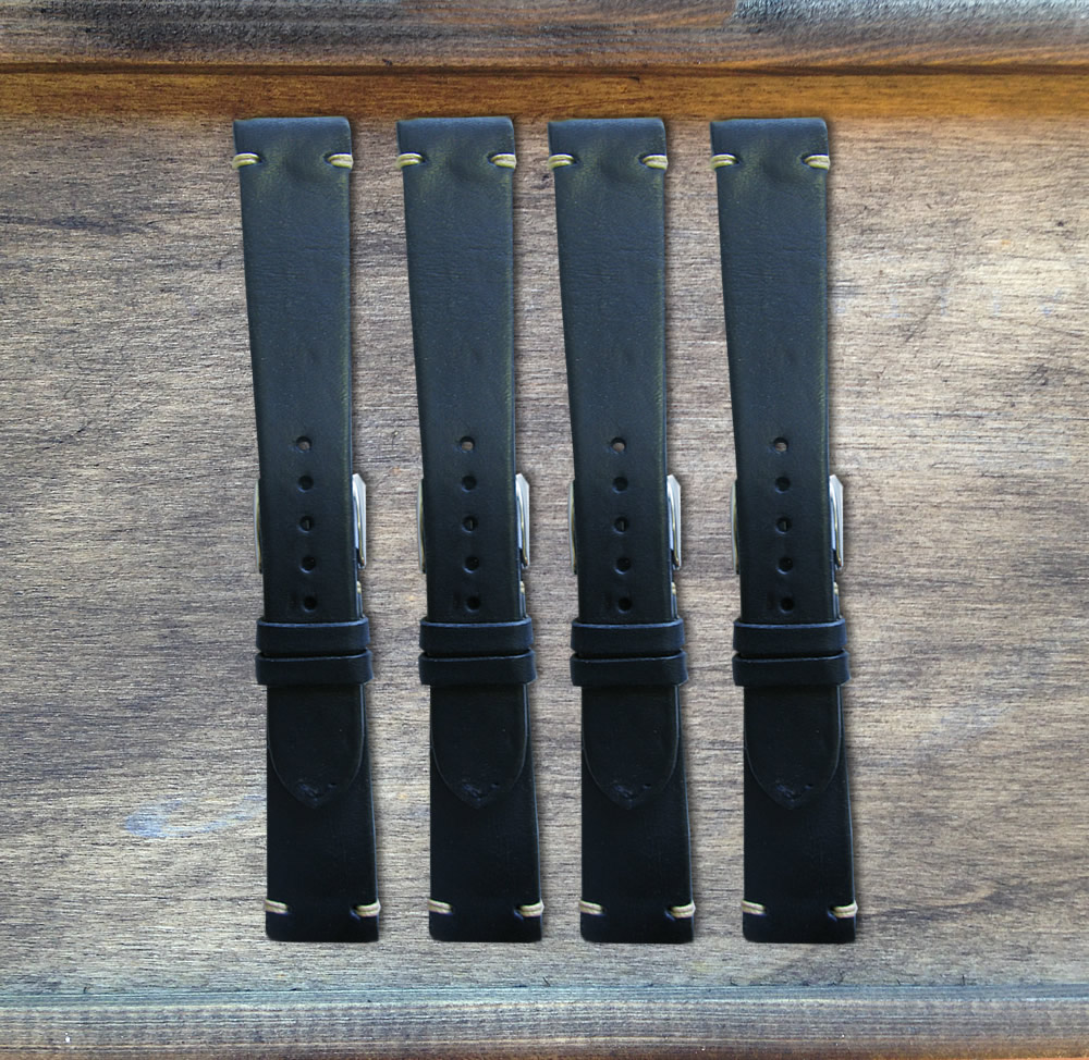 Handmade Dark Blue Vintage Leather watch Strap