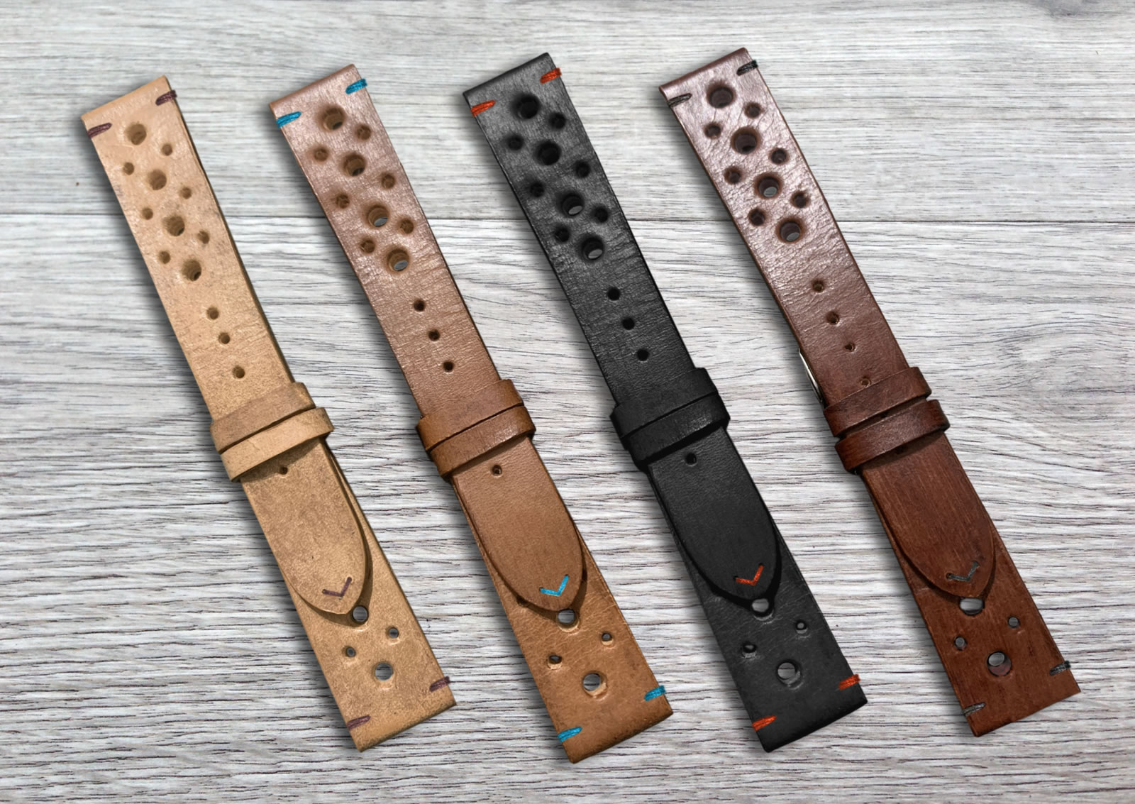 Handmade Racer leather watch Strap