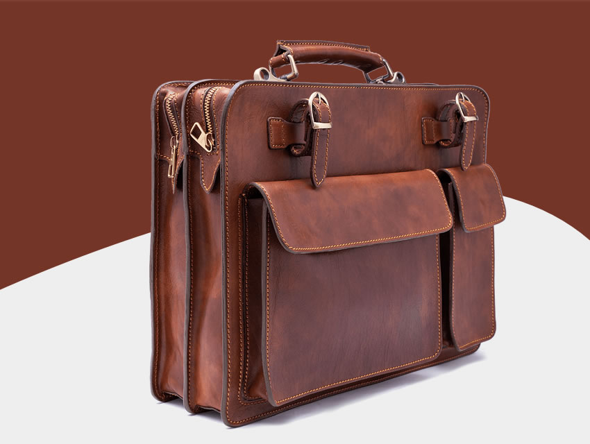 Luxury Leather Briefcase, The Architect